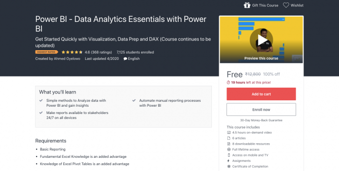 Free Power BI Certification Course | 100% Free Certification Course